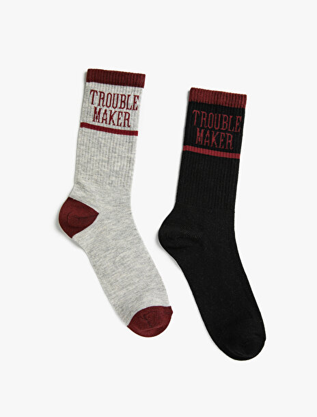 Koton Erkek Yazılı Baskılı Erkek Çorap Seti