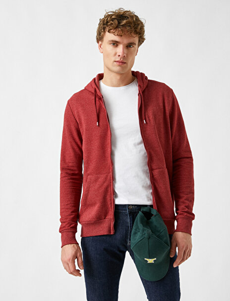 Koton Erkek Fermuarlı Hırka Sweatshirt Kapüşonlu Koton Erkek Fermuarlı Hırka Sweatshirt Kapüşonlu