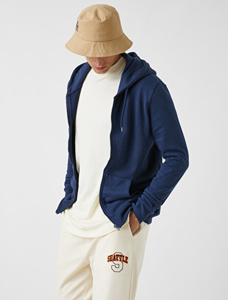 Koton Erkek Fermuarlı Hırka Sweatshirt Kapüşonlu Koton Erkek Fermuarlı Hırka Sweatshirt Kapüşonlu