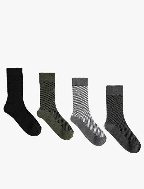 Koton Erkek Desenli 4'lü Erkek Çorap Seti