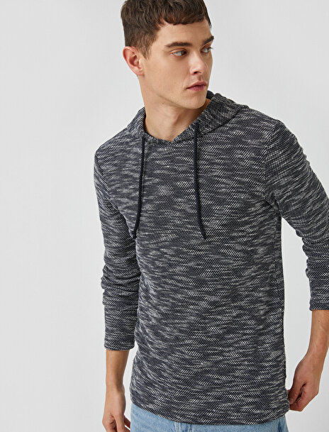 Koton Erkek Kırçıllı Kapüşonlu Kazak