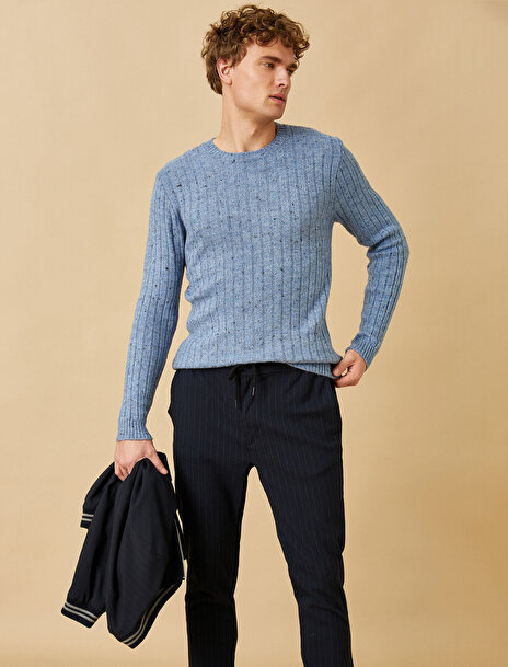 Koton Erkek Kırçıllı Çizgili Kazak