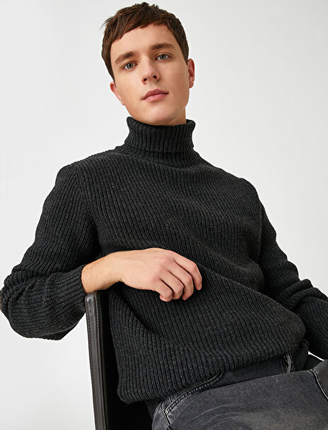 Koton Erkek Yünlü Basic Boğazlı Kazak Koton Erkek Yünlü Basic Boğazlı Kazak