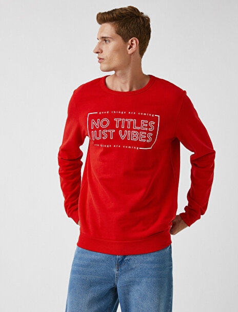 Koton Erkek Sloganlı Kazak Pamuklu