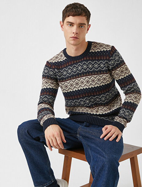 Koton Erkek Yünlü Jakarlı Kazak