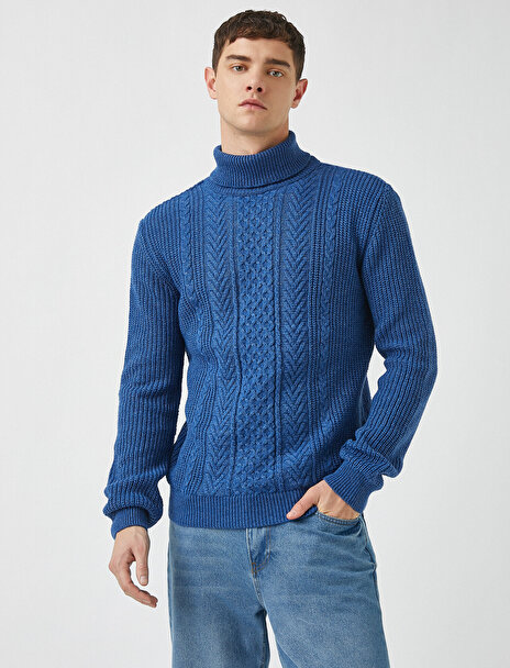 Koton Erkek Yünlü Balıkçı Yaka Kazak