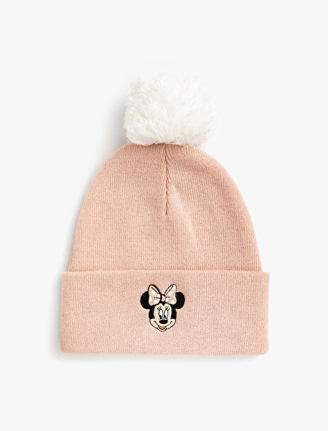 Koton Kız Çocuk Mickey Mouse İşlemeli Ponpon Bere