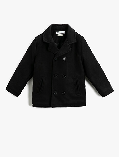 Koton Erkek Çocuk Kaşe Gömlek Yaka Kaban Düğmeli Koton Erkek Çocuk Kaşe Gömlek Yaka Kaban Düğmeli