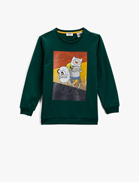 Koton Erkek Çocuk Adventure Time Lisanslı Sweatshirt Kapüşonlu Uzun Kollu Bisiklet Yaka Koton Erkek Çocuk Adventure Time Lisanslı Sweatshirt Kapüşonlu Uzun Kollu Bisiklet Yaka