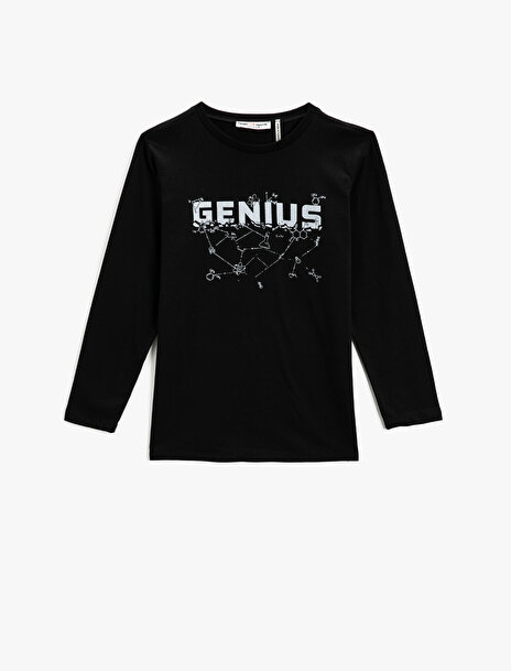 Koton Erkek Çocuk Genius Baskılı Tişört Uzun Kollu Bisiklet Yaka Koton Erkek Çocuk Genius Baskılı Tişört Uzun Kollu Bisiklet Yaka