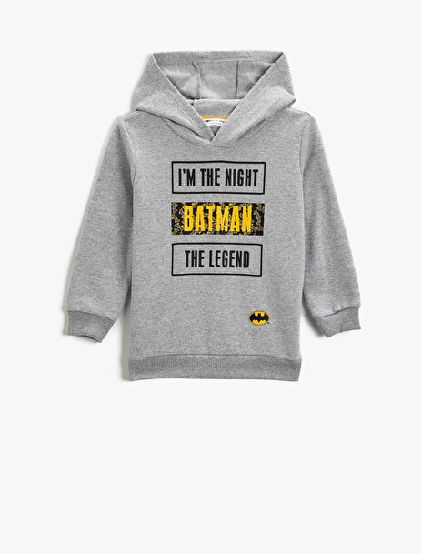 Koton Erkek Çocuk Batman Baskılı Kapüşonlu Sweatshirt Lisanslı