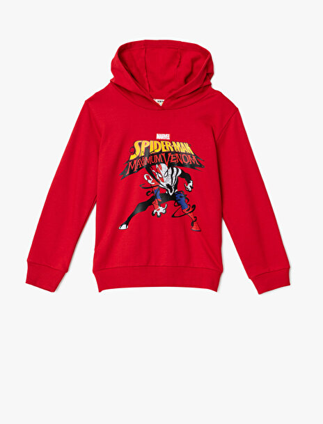 Koton Erkek Çocuk Spider Man Baskılı Kapüşonlu Sweatshirt Lisanslı