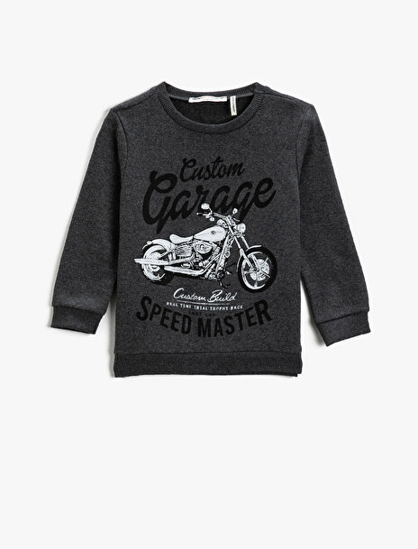 Koton Erkek Çocuk Motorsiklet Baskılı Sweatshirt Bisiklet Yaka Koton Erkek Çocuk Motorsiklet Baskılı Sweatshirt Bisiklet Yaka