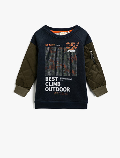 Koton Erkek Çocuk Kapitoneli Baskılı Sweatshirt Pamuklu Uzun Koton Erkek Çocuk Kapitoneli Baskılı Sweatshirt Pamuklu Uzun