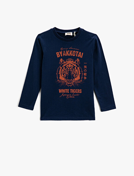 Koton Erkek Çocuk Kaplan Baskılı Uzun Kollu Tişört