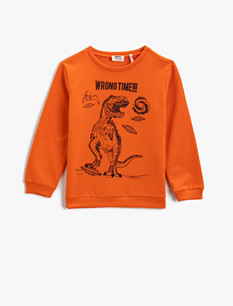 Koton Erkek Çocuk Dinazor Baskılı Sweatshirt Bisiklet Yaka Pamuklu Koton Erkek Çocuk Dinazor Baskılı Sweatshirt Bisiklet Yaka Pamuklu