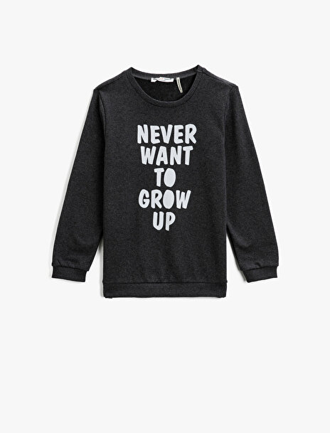 Koton Erkek Çocuk Yazı Baskılı Sweatshirt