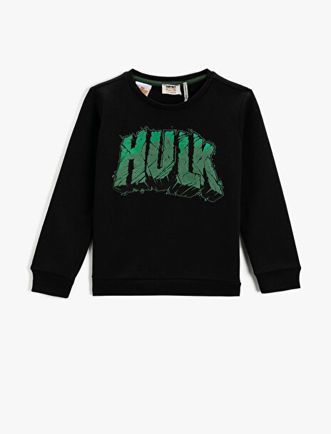 Koton Erkek Çocuk Hulk Marvel Baskılı Lisanslı Sweatshirt Bisiklet Yaka