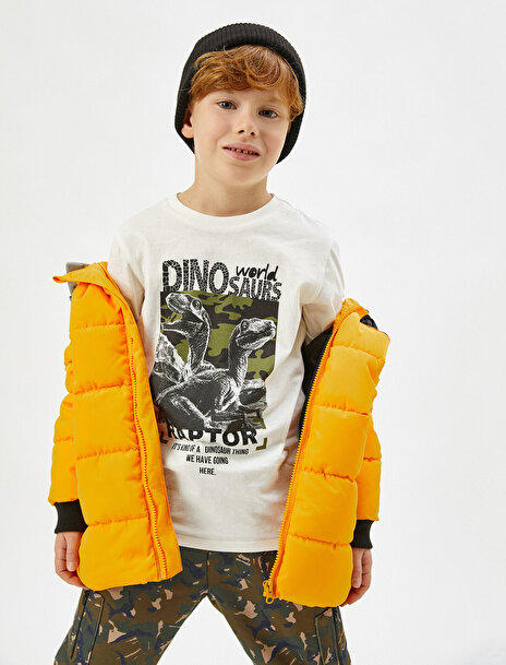 Koton Erkek Çocuk Dinozor Baskılı Uzun Kollu Tişört