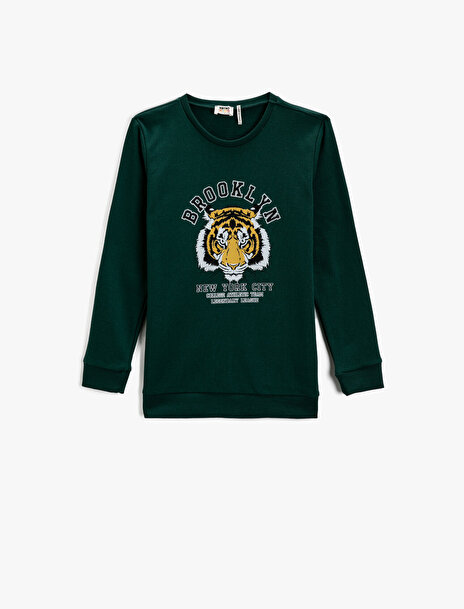 Koton Erkek Çocuk Brooklyn Baskılı Sweatshirt Uzun Kollu Bisiklet Yaka