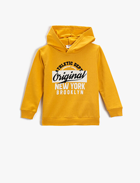 Koton Erkek Çocuk Baskılı Kapüşonlu Sweatshirt Bisiklet Yaka Pamuklu Koton Erkek Çocuk Baskılı Kapüşonlu Sweatshirt Bisiklet Yaka Pamuklu