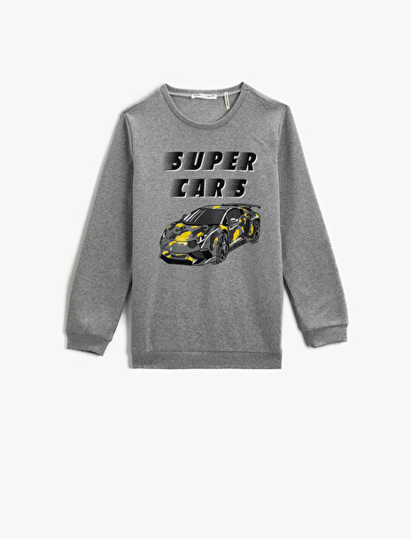 Koton Erkek Çocuk Araba Baskılı Sweatshirt Uzun Kollu Bisiklet Yaka Koton Erkek Çocuk Araba Baskılı Sweatshirt Uzun Kollu Bisiklet Yaka
