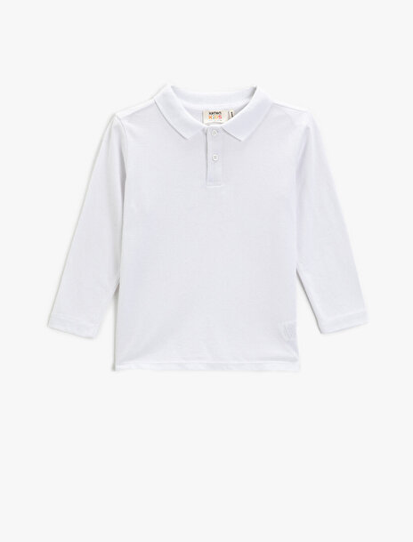 Koton Erkek Çocuk Pamuklu Polo Yaka Uzun Kollu Tişört