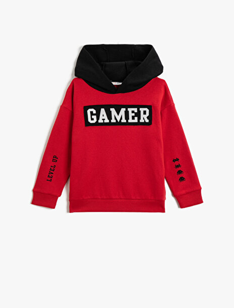 Koton Erkek Çocuk Kapüşonlu Sweatshirt Gamer Baskılı Koton Erkek Çocuk Kapüşonlu Sweatshirt Gamer Baskılı
