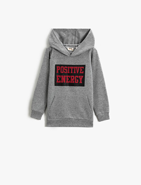 Koton Erkek Çocuk Slogan Baskılı Sweatshirt Kapüşonlu Koton Erkek Çocuk Slogan Baskılı Sweatshirt Kapüşonlu