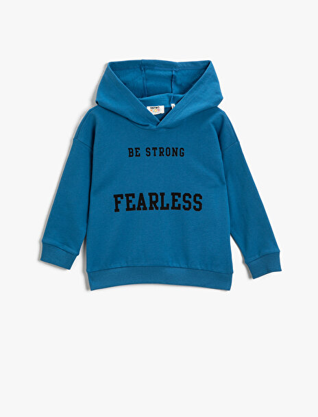 Koton Erkek Çocuk Kapüşonlu Sweatshirt Sloganlı