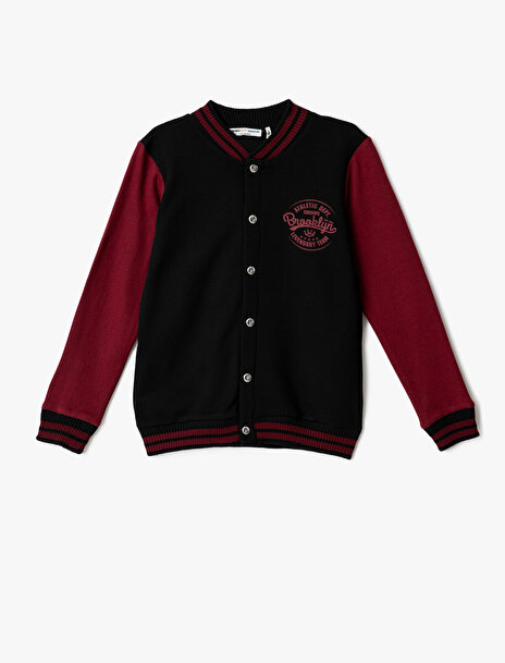 Koton Erkek Çocuk Baskılı Kolej Hırka Yakası Çizgili Koton Erkek Çocuk Baskılı Kolej Hırka Yakası Çizgili