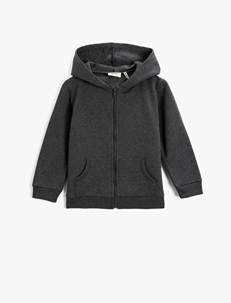 Koton Erkek Çocuk Kapüşonlu Sweatshirt Cepli Fermuarlı Koton Erkek Çocuk Kapüşonlu Sweatshirt Cepli Fermuarlı