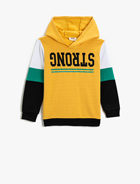 Koton Erkek Çocuk Kapüşonlu Sweatshirt Yazı Baskılı