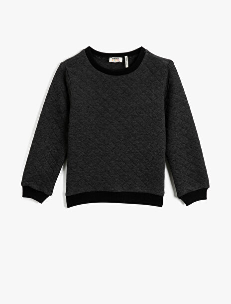 Koton Erkek Çocuk Kapitone Sweatshirt Bisiklet Yaka Pamuklu Koton Erkek Çocuk Kapitone Sweatshirt Bisiklet Yaka Pamuklu
