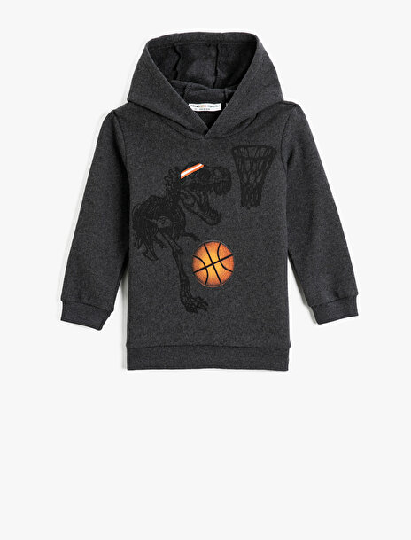 Koton Erkek Çocuk Dinazor Baskılı Kapşonlu Sweatshirt Uzun Kollu Koton Erkek Çocuk Dinazor Baskılı Kapşonlu Sweatshirt Uzun Kollu