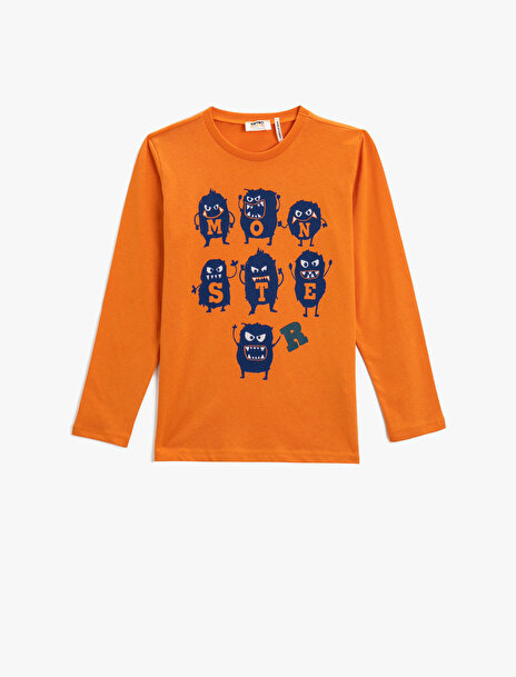 Koton Erkek Çocuk Canavar Baskılı Tişört Uzun Kollu Pamuklu Koton Erkek Çocuk Canavar Baskılı Tişört Uzun Kollu Pamuklu