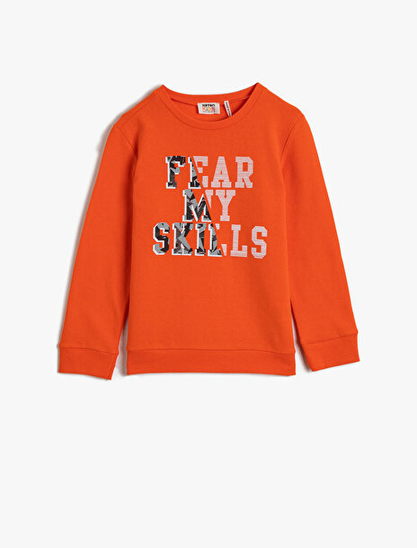 Koton Erkek Çocuk Sloganlı Sweatshirt Bisiklet Yaka Pamuklu Koton Erkek Çocuk Sloganlı Sweatshirt Bisiklet Yaka Pamuklu