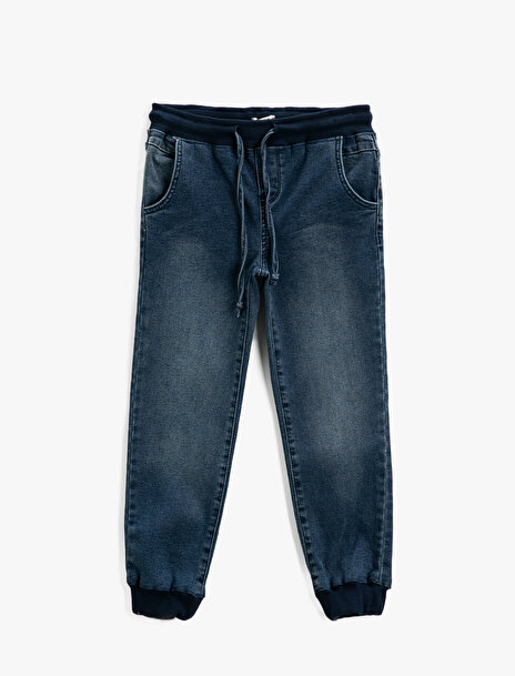 Koton Erkek Çocuk Beli Lastikli Jogger Kot Pantolon Pamuklu Cepli Kordonlu Koton Erkek Çocuk Beli Lastikli Jogger Kot Pantolon Pamuklu Cepli Kordonlu