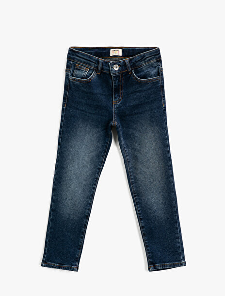Koton Erkek Çocuk Slim Fit Kot Pantolon Taşlamalı Pamuklu