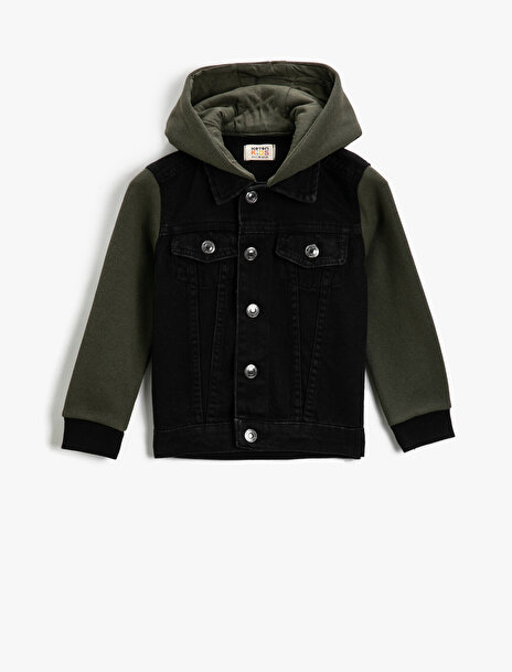 Koton Erkek Çocuk Kapşonlu Kot Ceket Uzun Kollu Pamuklu Koton Erkek Çocuk Kapşonlu Kot Ceket Uzun Kollu Pamuklu
