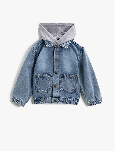 Koton Erkek Çocuk Kapüşonlu Kot Ceket