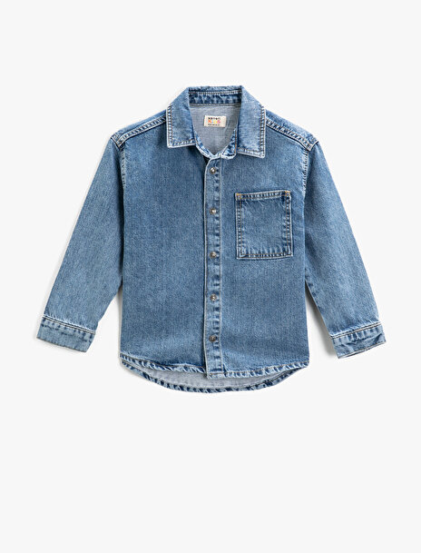 Koton Erkek Çocuk Kot Ceket Uzun Kollu Cepli Pamuklu