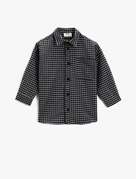 Koton Erkek Çocuk Ekose Poplin Gömlek Uzun Kollu