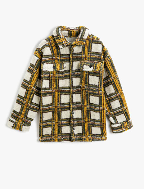 Koton Erkek Çocuk Kareli Peluş Mont Gömlek Yaka Çift Cepli Koton Erkek Çocuk Kareli Peluş Mont Gömlek Yaka Çift Cepli