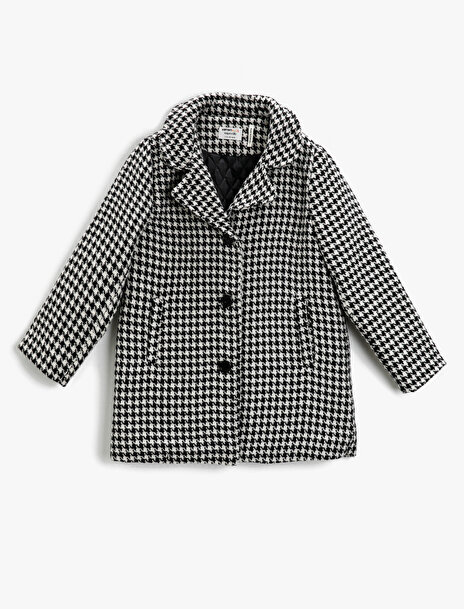 Koton Kız Çocuk Kareli Kaban Uzun Kollu Koton Kız Çocuk Kareli Kaban Uzun Kollu