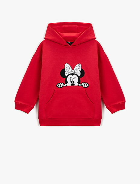 Koton Kız Çocuk Minnie Mouse Lisanslı Kapşonlu Sweatshirt Kanguru Cepli Baskılı Pamuklu Koton Kız Çocuk Minnie Mouse Lisanslı Kapşonlu Sweatshirt Kanguru Cepli Baskılı Pamuklu