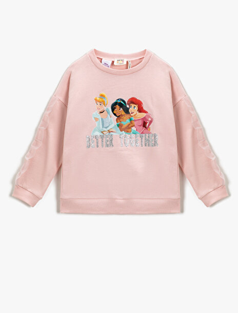 Koton Kız Çocuk Disney Prensesleri Lisanslı Baskılı Sweatshirt Pamuklu