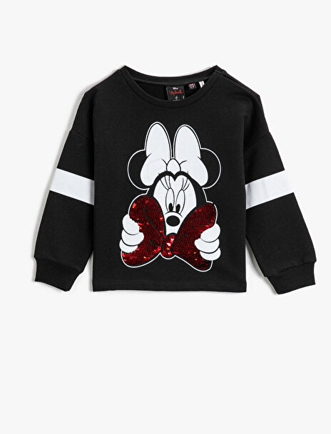 Koton Kız Çocuk Minnie Mouse Baskılı Lisanslı Sweatshirt Pamuklu