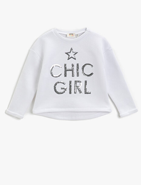 Koton Kız Çocuk Pullu Payetli Uzun Kollu Sweatshirt Koton Kız Çocuk Pullu Payetli Uzun Kollu Sweatshirt