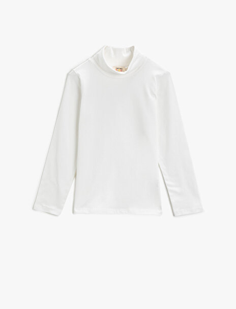 Koton Kız Çocuk Yarım Boğazlı Uzun Kollu Tişört